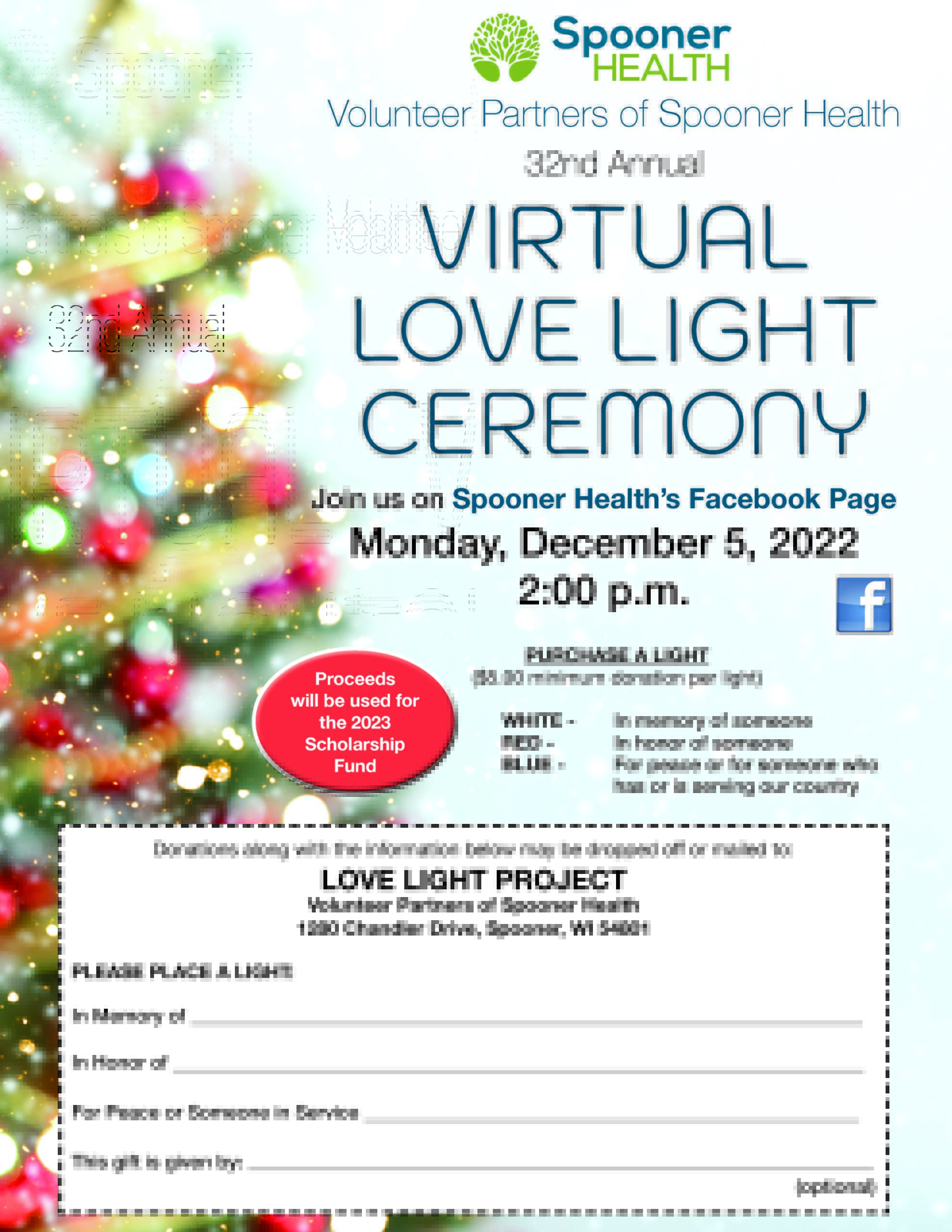 32nd Annual Love Light Tree Ceremony - Spooner Health